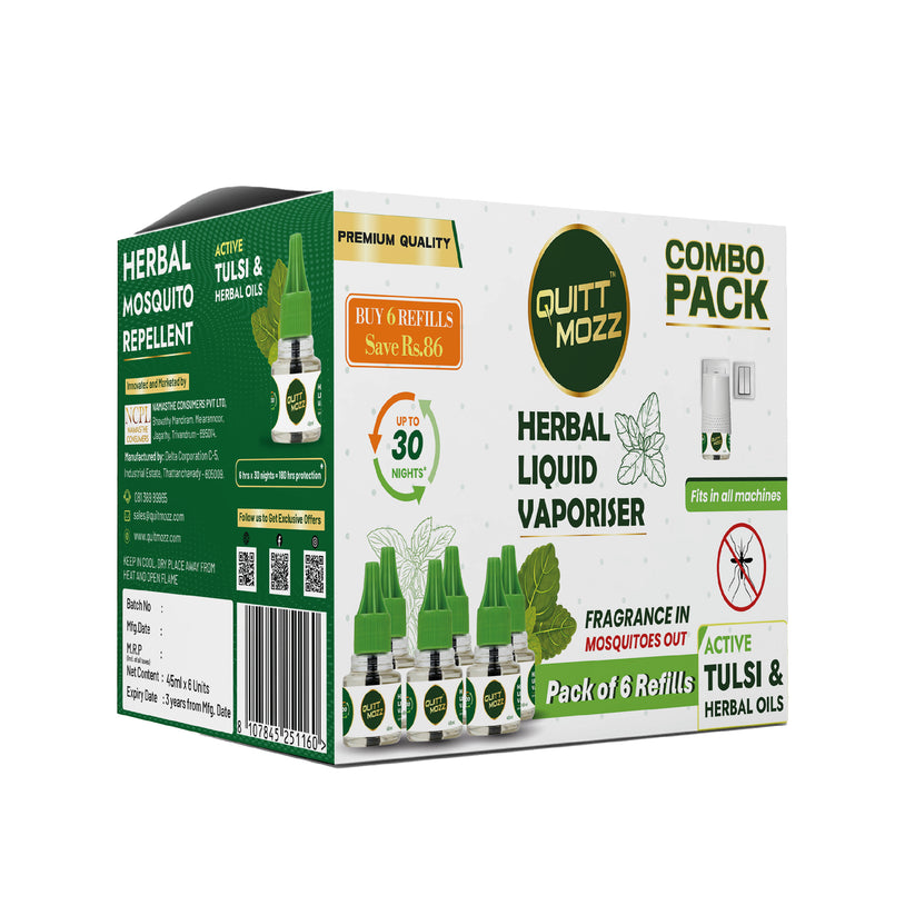 Herbal mosquito liquid vaporizer | Pack of 6 – quitmozz